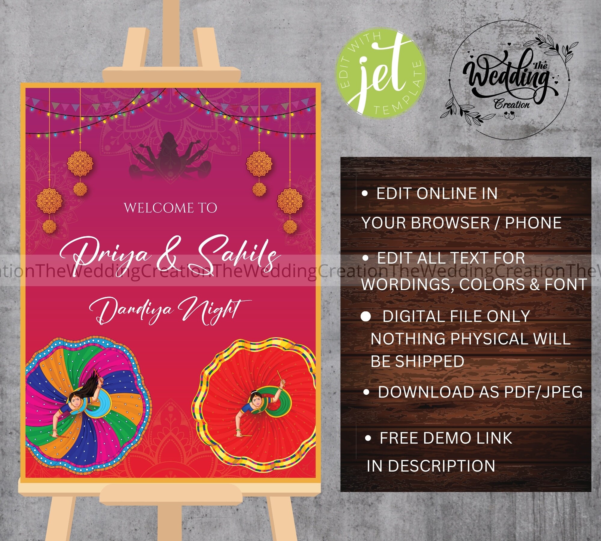 Raas Garba Night Welcome Signs, Dandiya Night Welcome Signs & Navratri ...