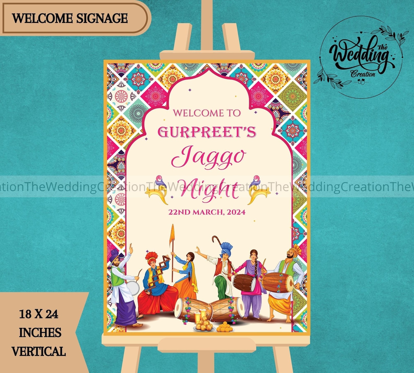 Jaggo Welcome Signs, Sade Munde Da Viah Sign as Punjabi Wedding Decor ...