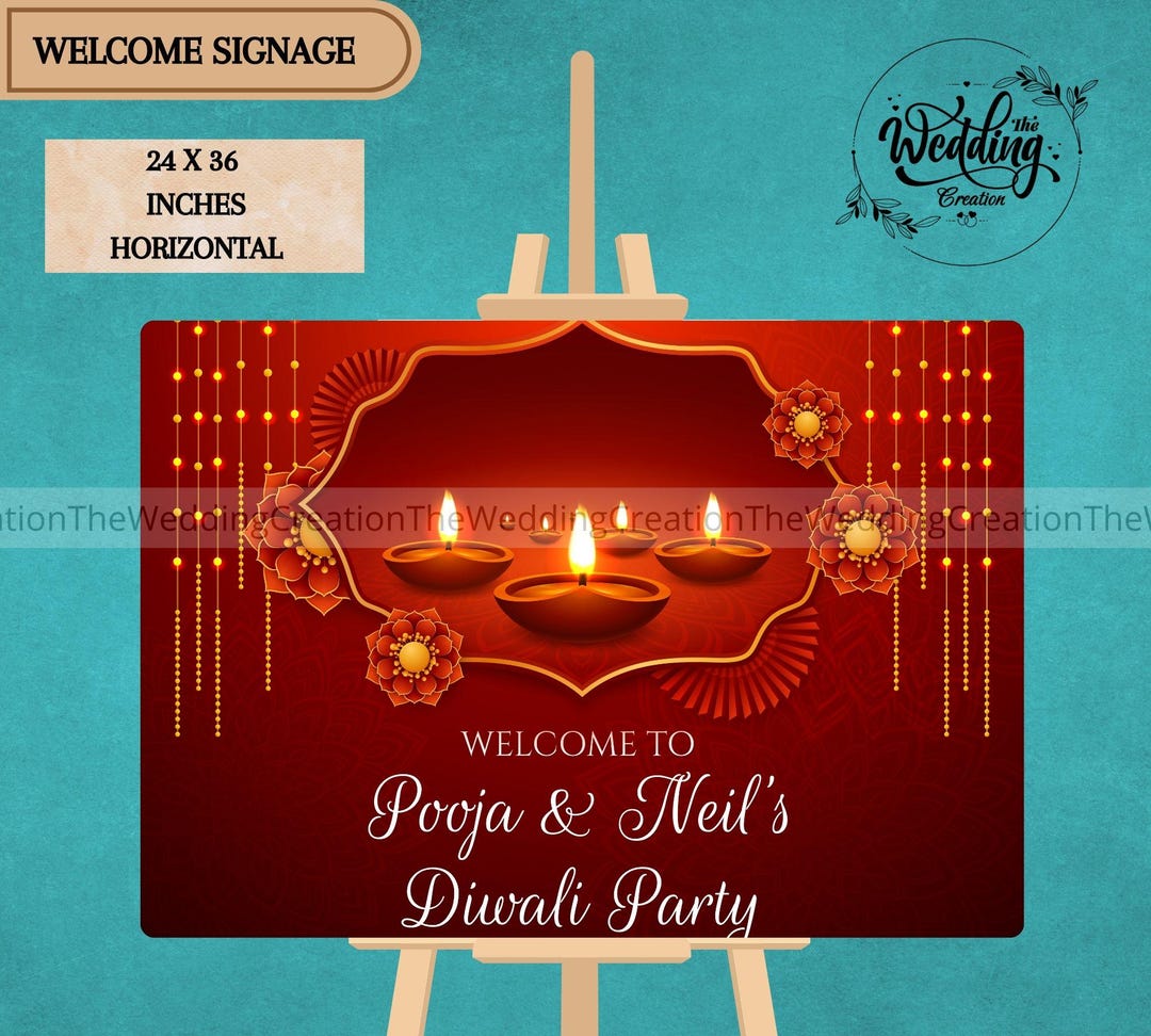 Diwali Party Welcome Signs Diwali Party Signs, Diwali Poster, Diwali ...