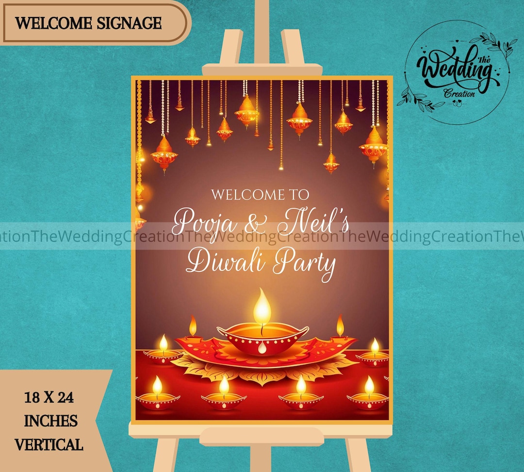Diwali Banners, Diwali Party Signs, Diwali Poster, Diwali Decor Sign ...