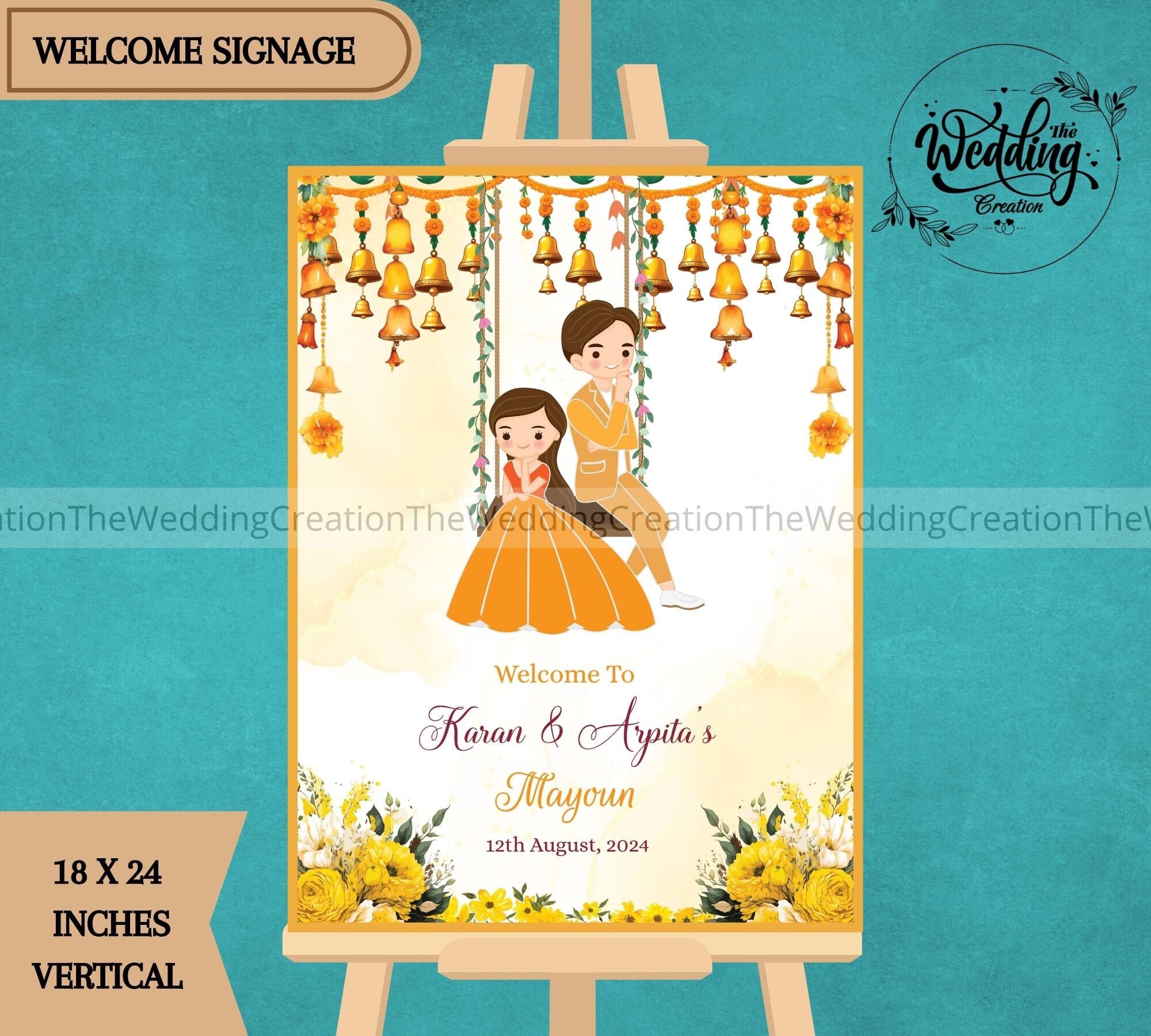 Haldi Welcome Signages, Haldi Signage Board, Haldi Floral Welcome ...