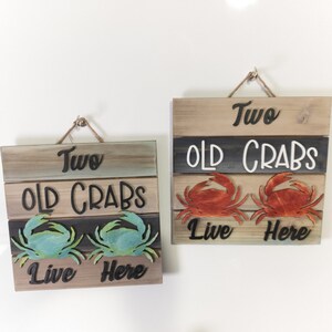 Funny Two Old Crabs Sign: Coastal Beach House Decor - Etsy