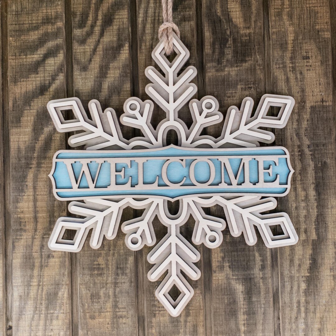 Handmade Wooden Snowflake Welcome Sign: Rustic Winter Decor - Etsy