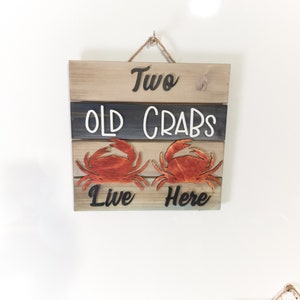 Funny Two Old Crabs Sign: Coastal Beach House Decor - Etsy