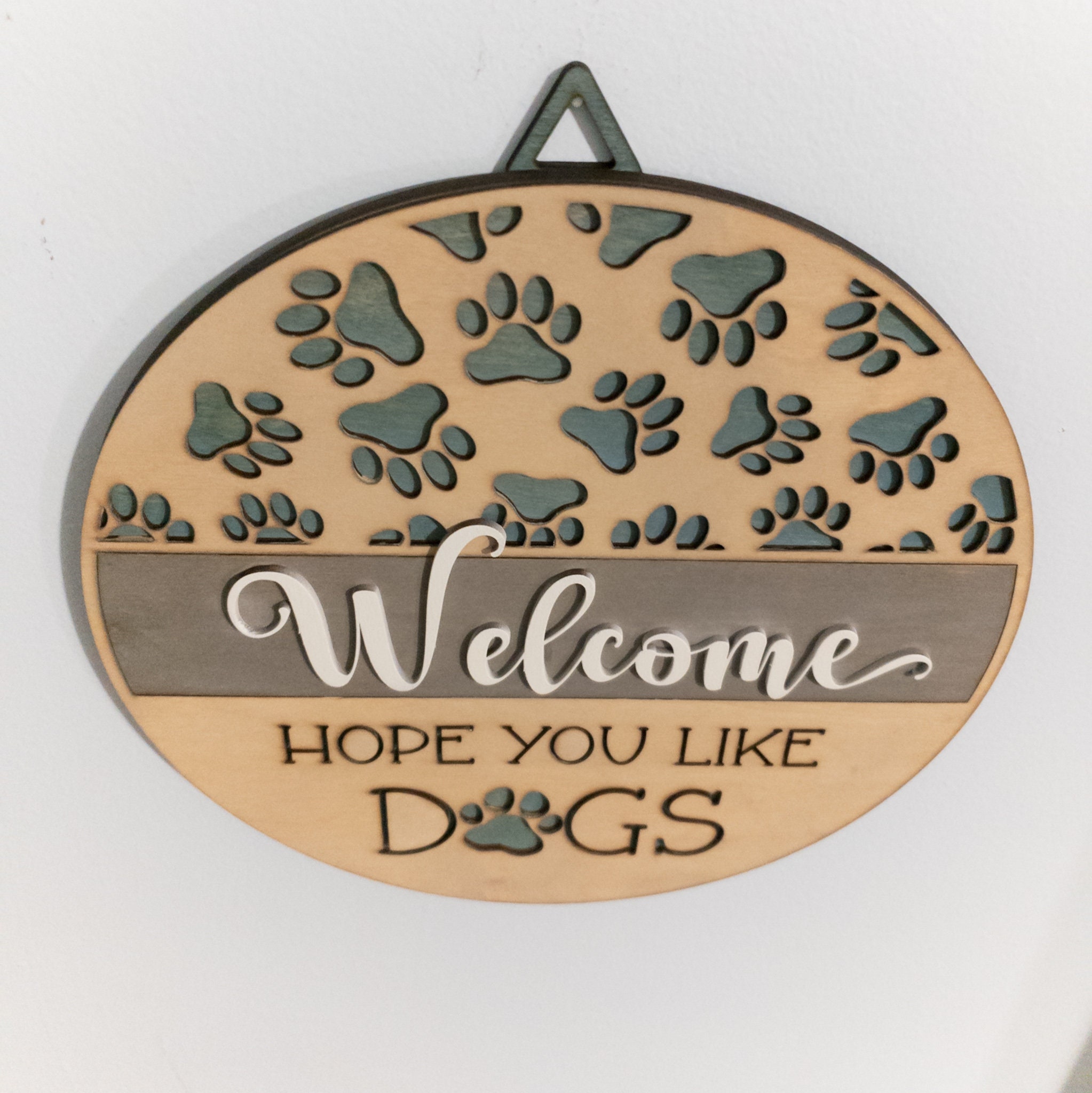 Dog Welcome Sign: Handmade Paw Print Wall Decor - Etsy
