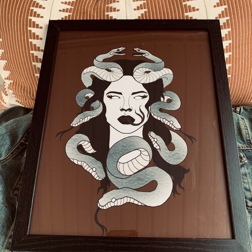 Medusa Old School Tattoo Flash Art Print Neo Traditional - Etsy