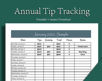 Server Tip Tracker - Etsy