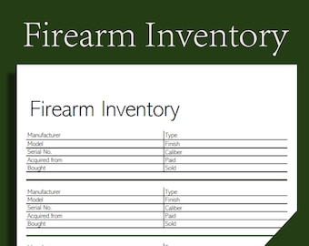 Firearm Inventory - Etsy