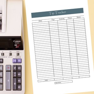 Tip Tracker | Bartender Tips | Server Tips | Tip Log - Etsy