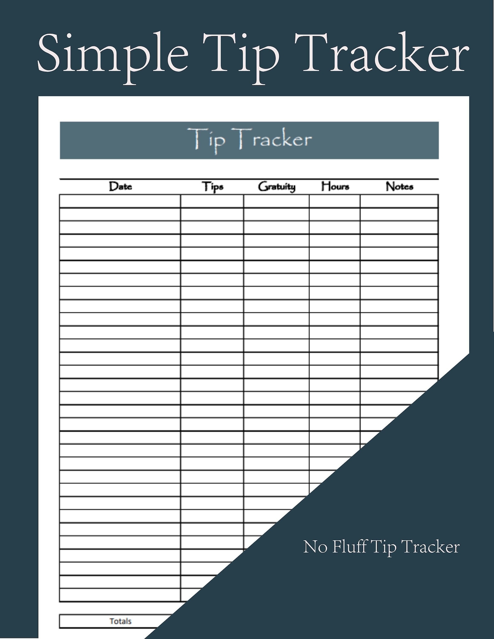 Tip Tracker | Bartender Tips | Server Tips | Tip Log - Etsy