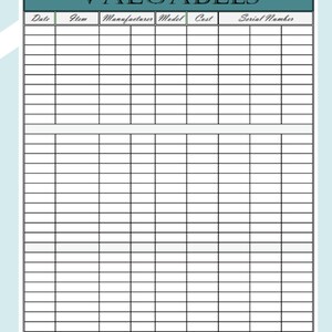 Valuables Log | Inventory | Valuables List | Home List - Etsy
