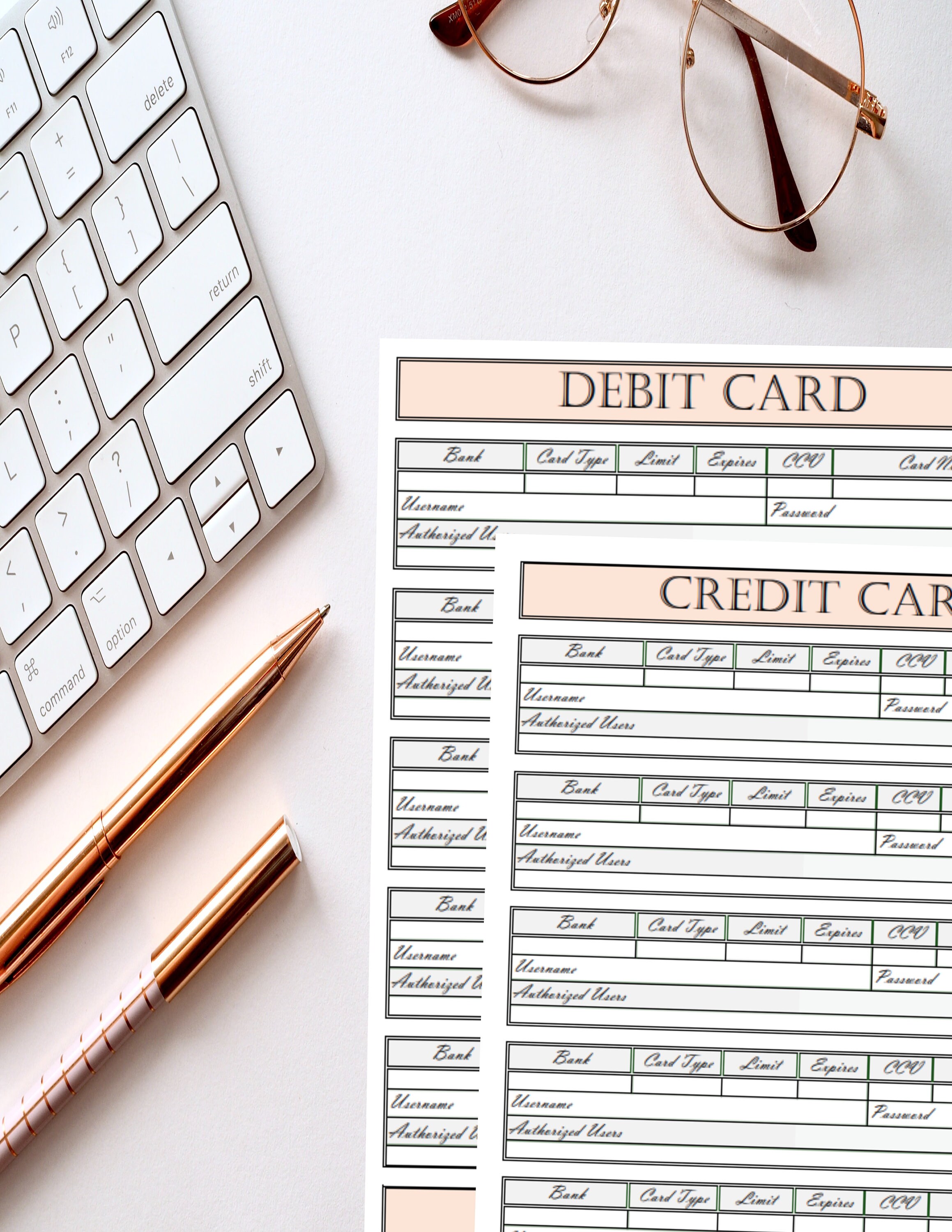 Credit Tracker Debit Tracker Bank Card Log Card - Etsy