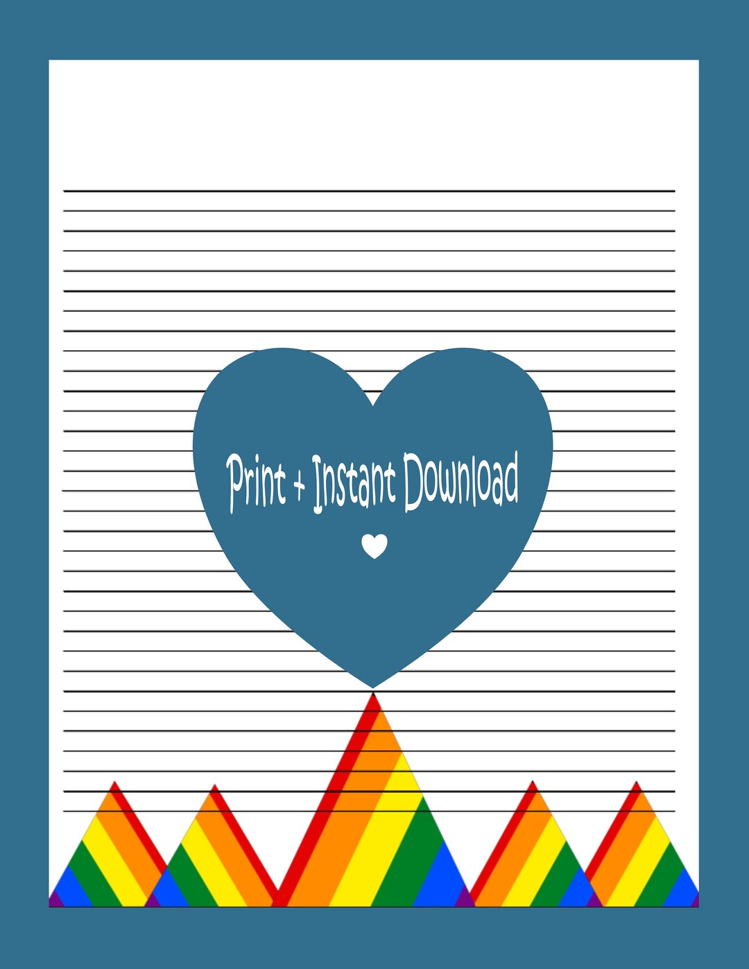 Stationary | Note Pages | Paper | Rainbow | Colorful Mountain | - Etsy