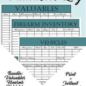 Valuables Log | Firearm Log | Vehicle Log | Items Log | Item Inventory ...