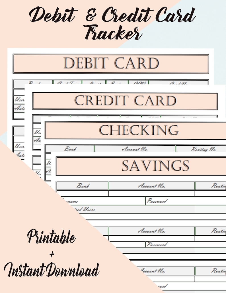Finance Tracker | Bank Account Log | Checking Account Tracker | Debit ...