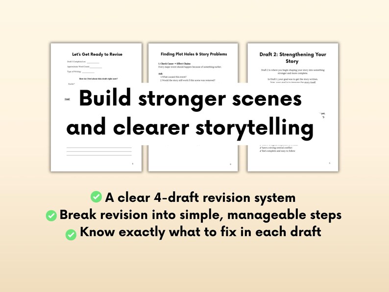 Story Revision Workbook | 4 Draft Writing System | Editing & Revising ...