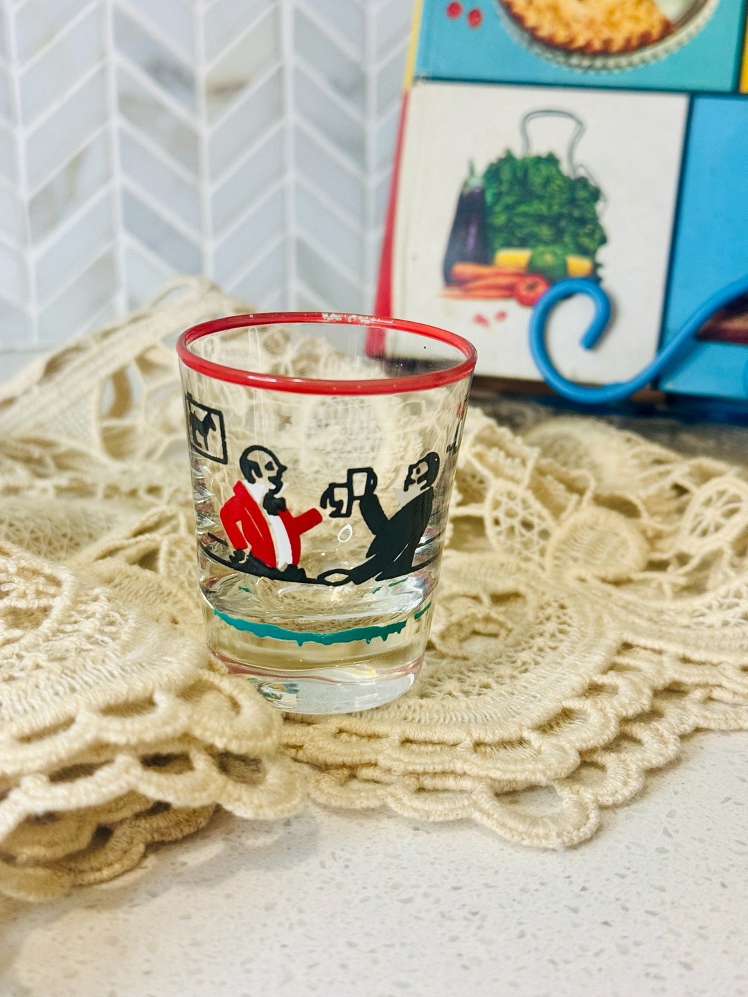 Vintage Mom Libbey Glass Pickwich Dickens Men in Tavern Shot Glass - Etsy