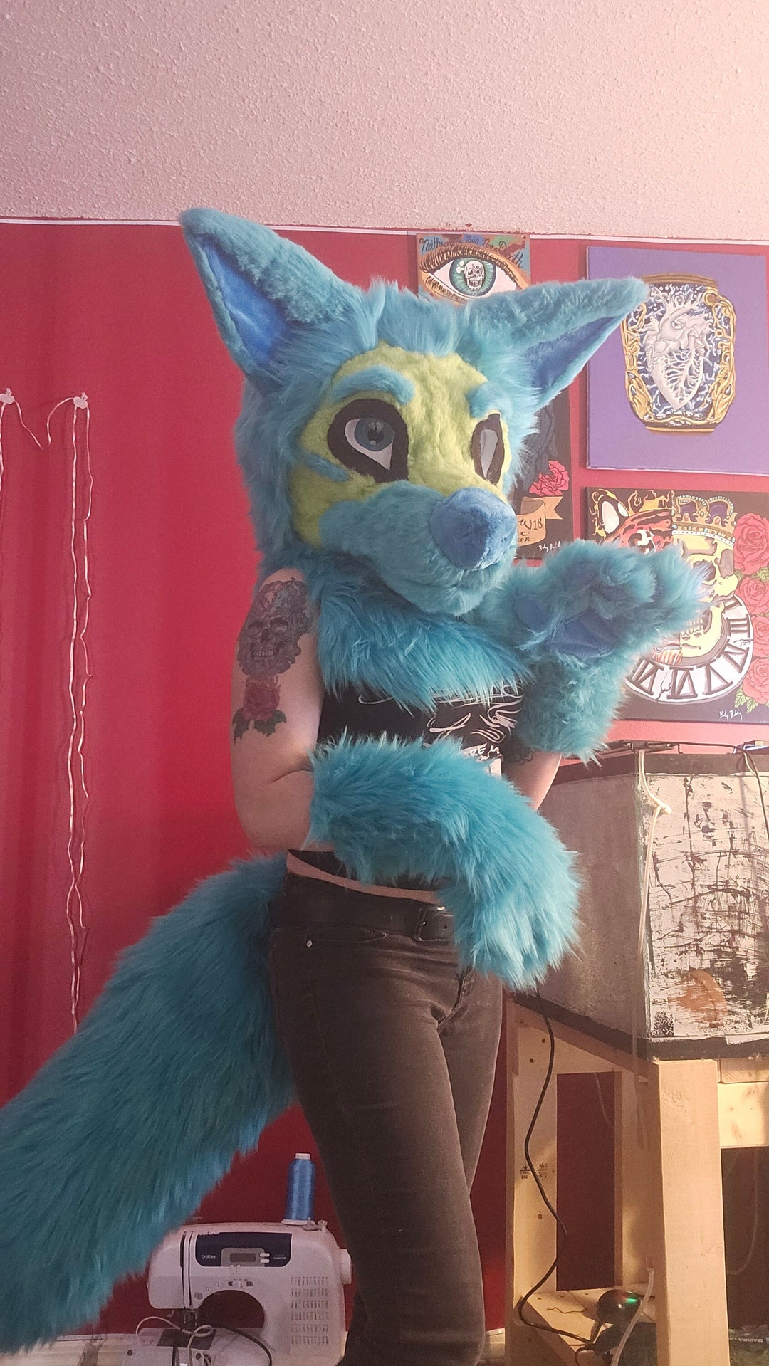 UV Reactive Wolf Mini Partial Fursuit - Etsy