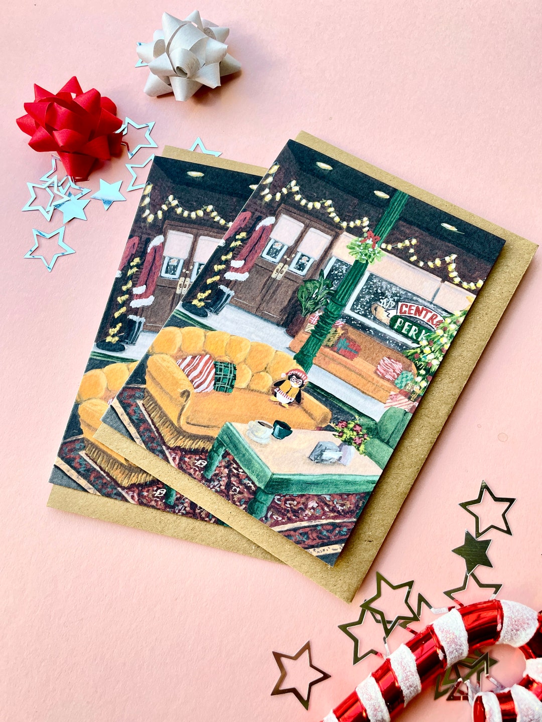 Friends Inspired Christmas Card, Central Card, Christmas Coffee Shop ...
