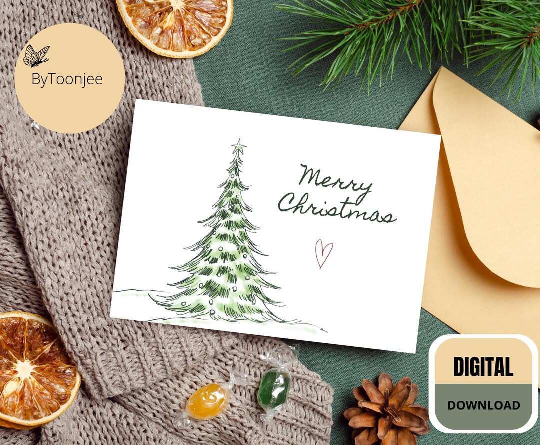 Printable Christmas Cards Set With 3 Greeting Cards,instant Download ...