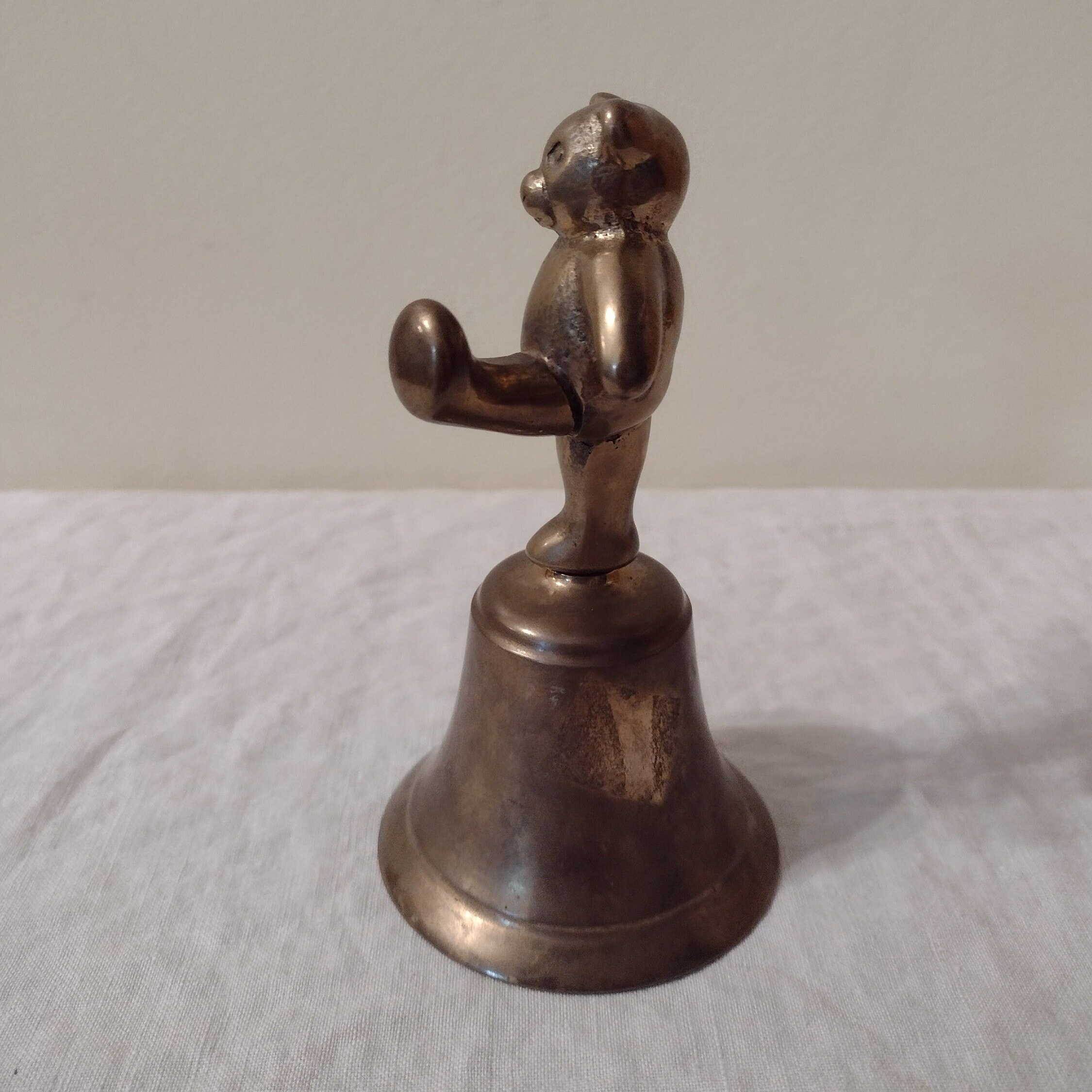 Vintage Teddy Bear Dancing Bell. Solid Brass. Size 5.5 Tall. Excellent ...