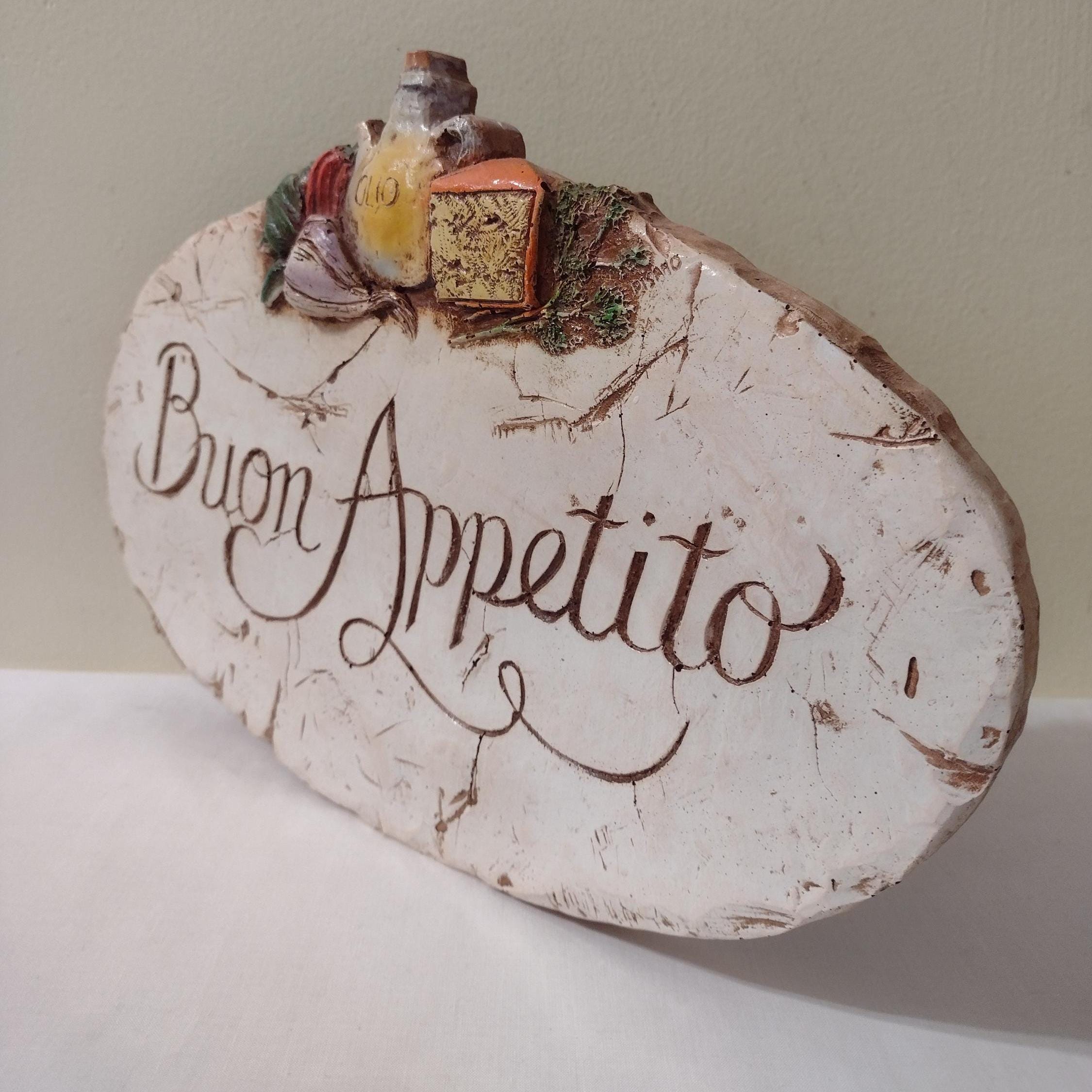 Vintage Italian Wall Plaque. Kitchen Decor Size 7 Wide, 13.5 Long. Made ...