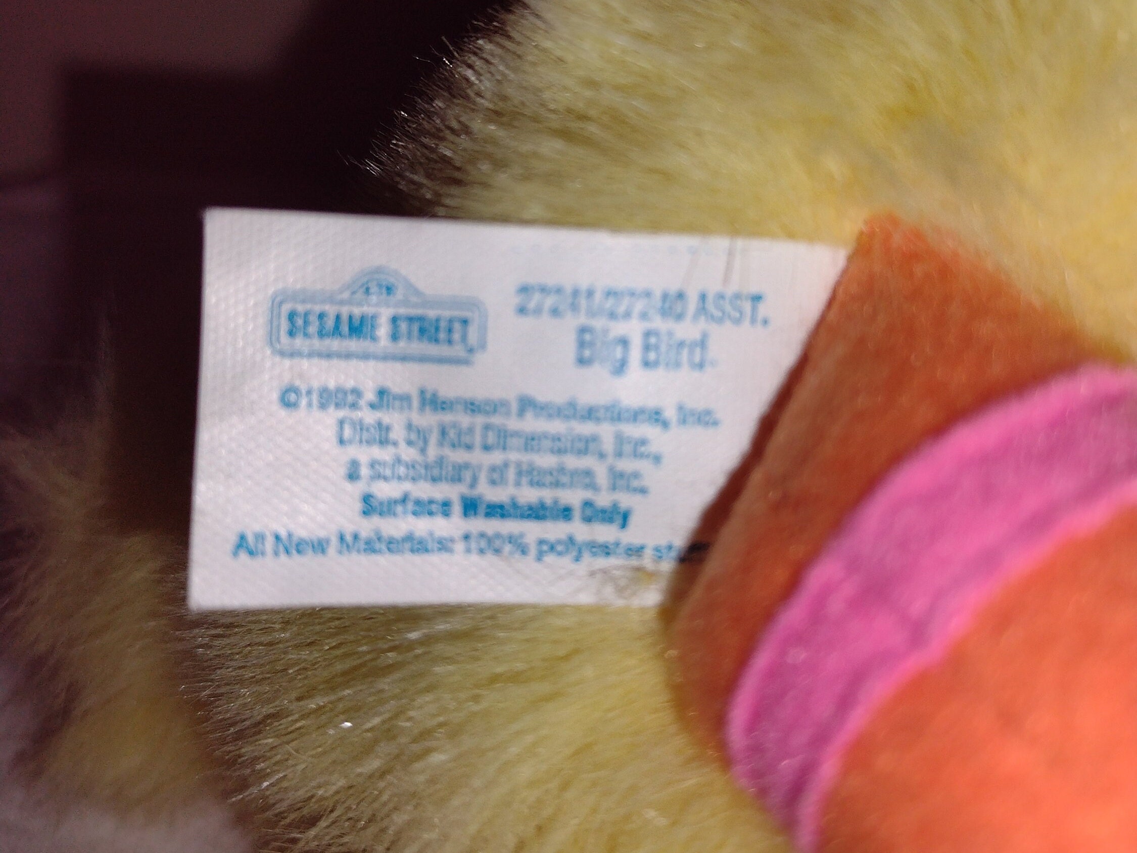 Vintage Sesame Street Big Bird Year 1992. Size 15" Tall. Made in China ...