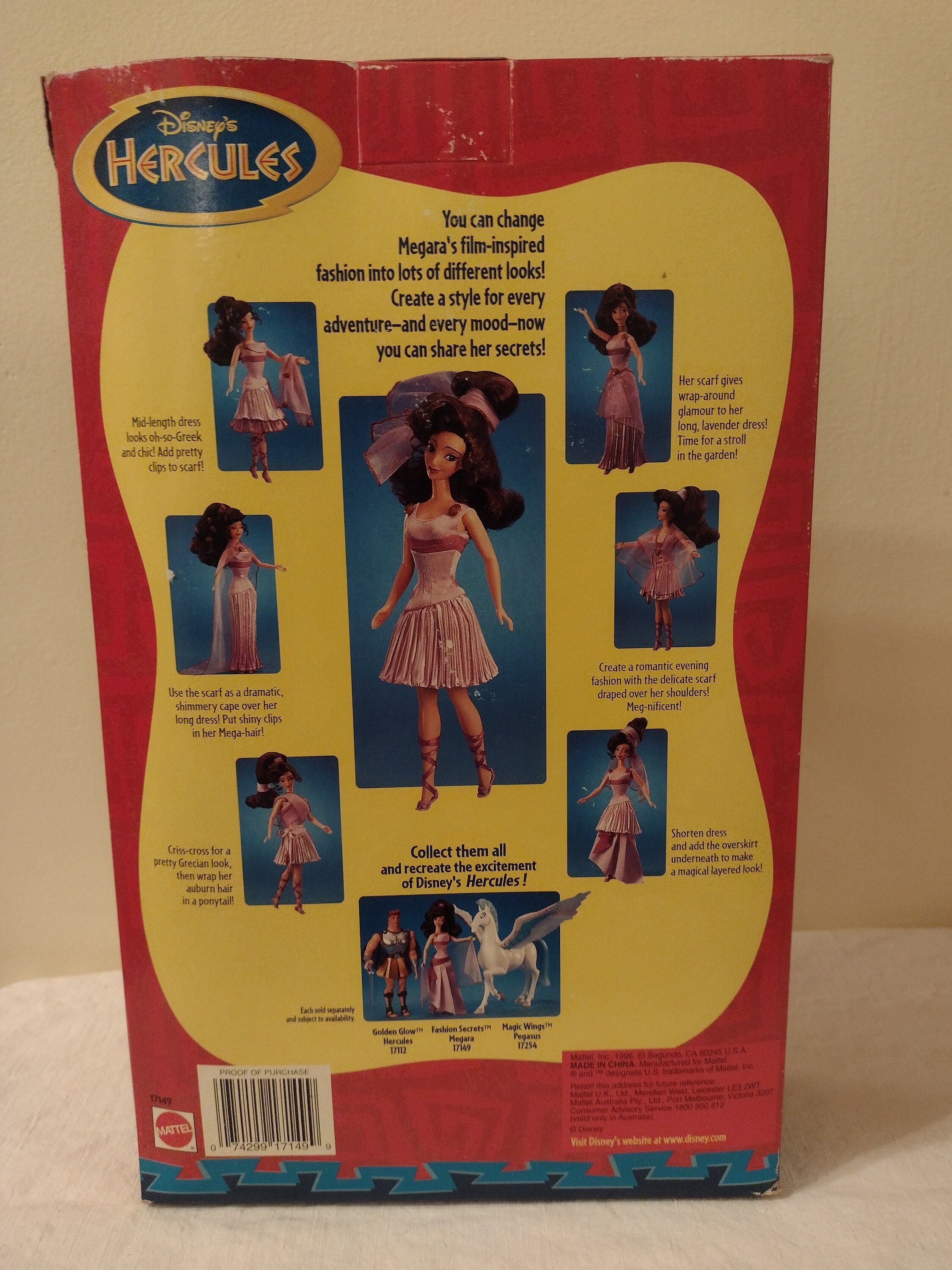 Vintage MEGARA Doll. DISNEY'S HERCULES Fashion Secrets Mattel Year 1996 ...
