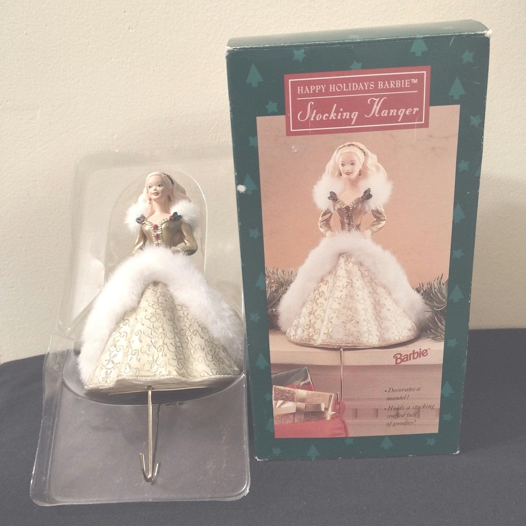 Vintage Happy Holidays Barbie. Stocking Hanger. Mattel Inc 1995 ...