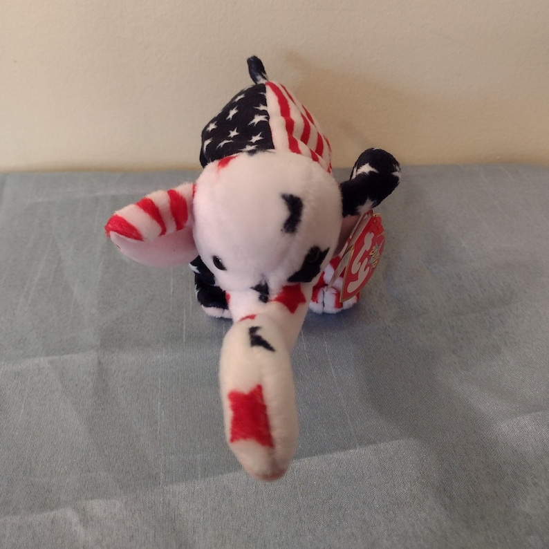 Vintage TY RIGHTY Elephant Beanie Babies Collection 2000. DOB July 4th ...