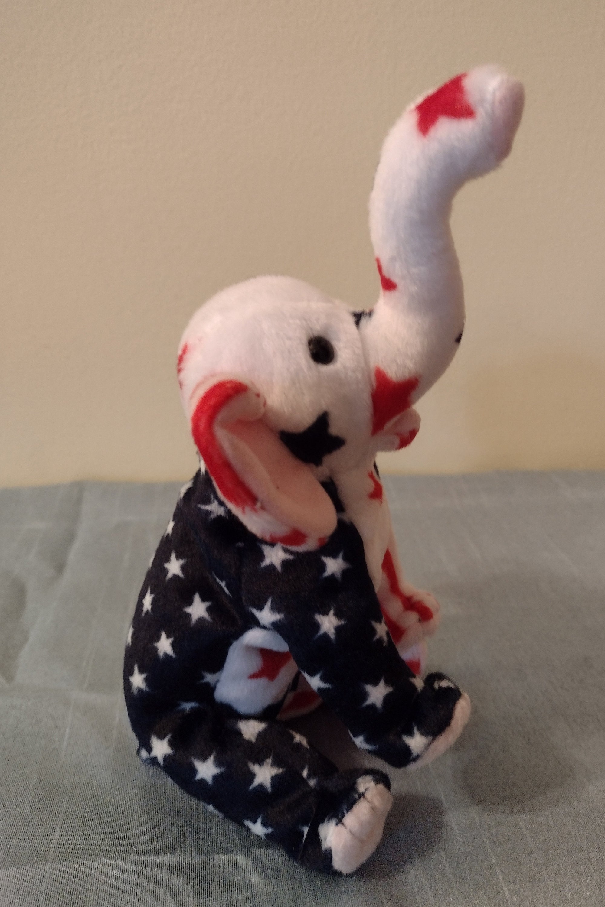 Vintage TY RIGHTY Elephant Beanie Babies Collection 2000. DOB July 4th ...