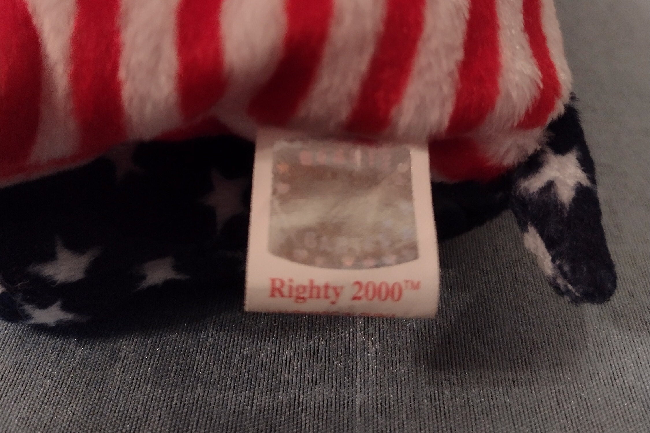 Vintage TY RIGHTY Elephant Beanie Babies Collection 2000. DOB July 4th ...