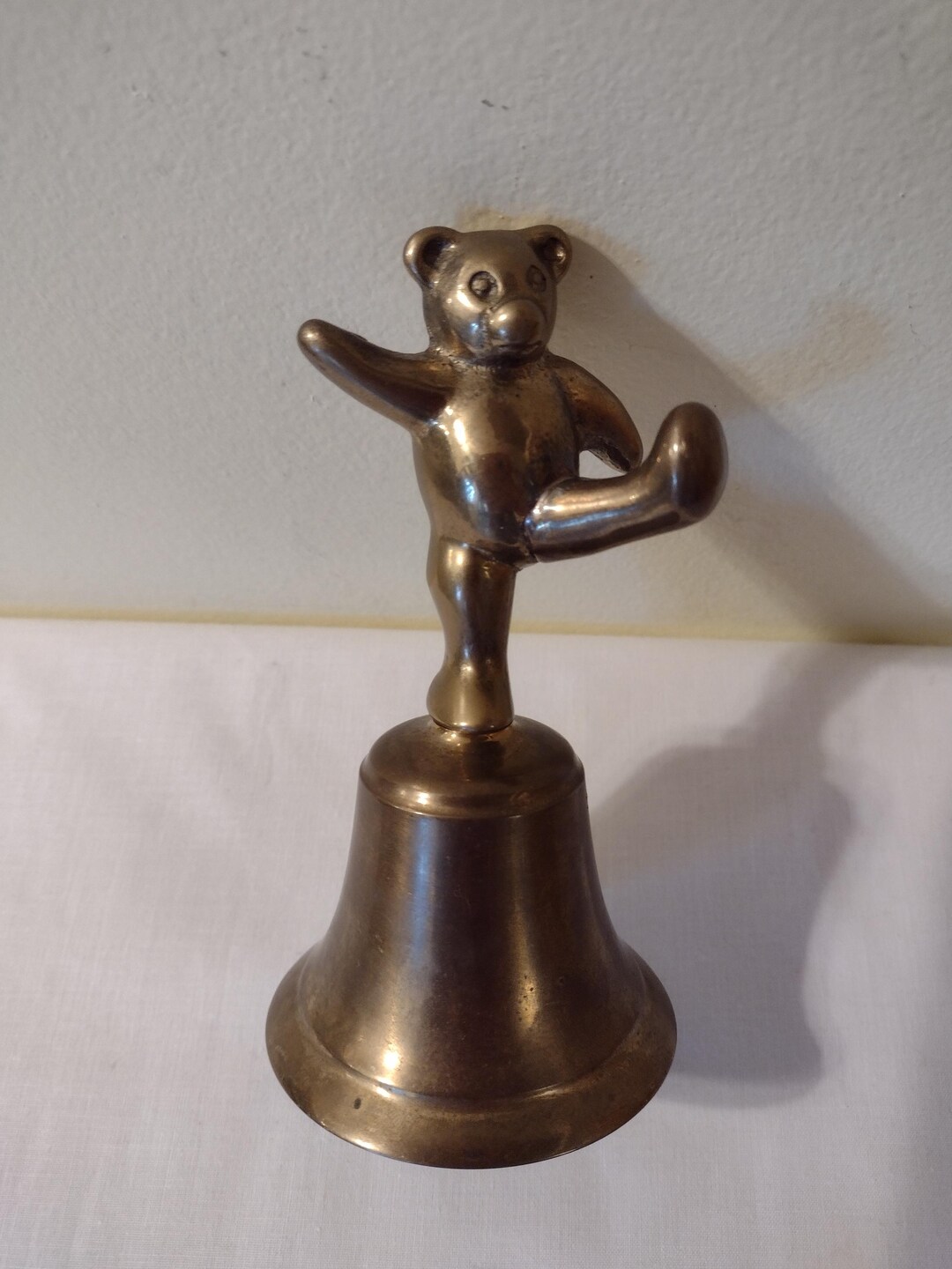Vintage Teddy Bear Dancing Bell. Solid Brass. Size 5.5 Tall. Excellent ...