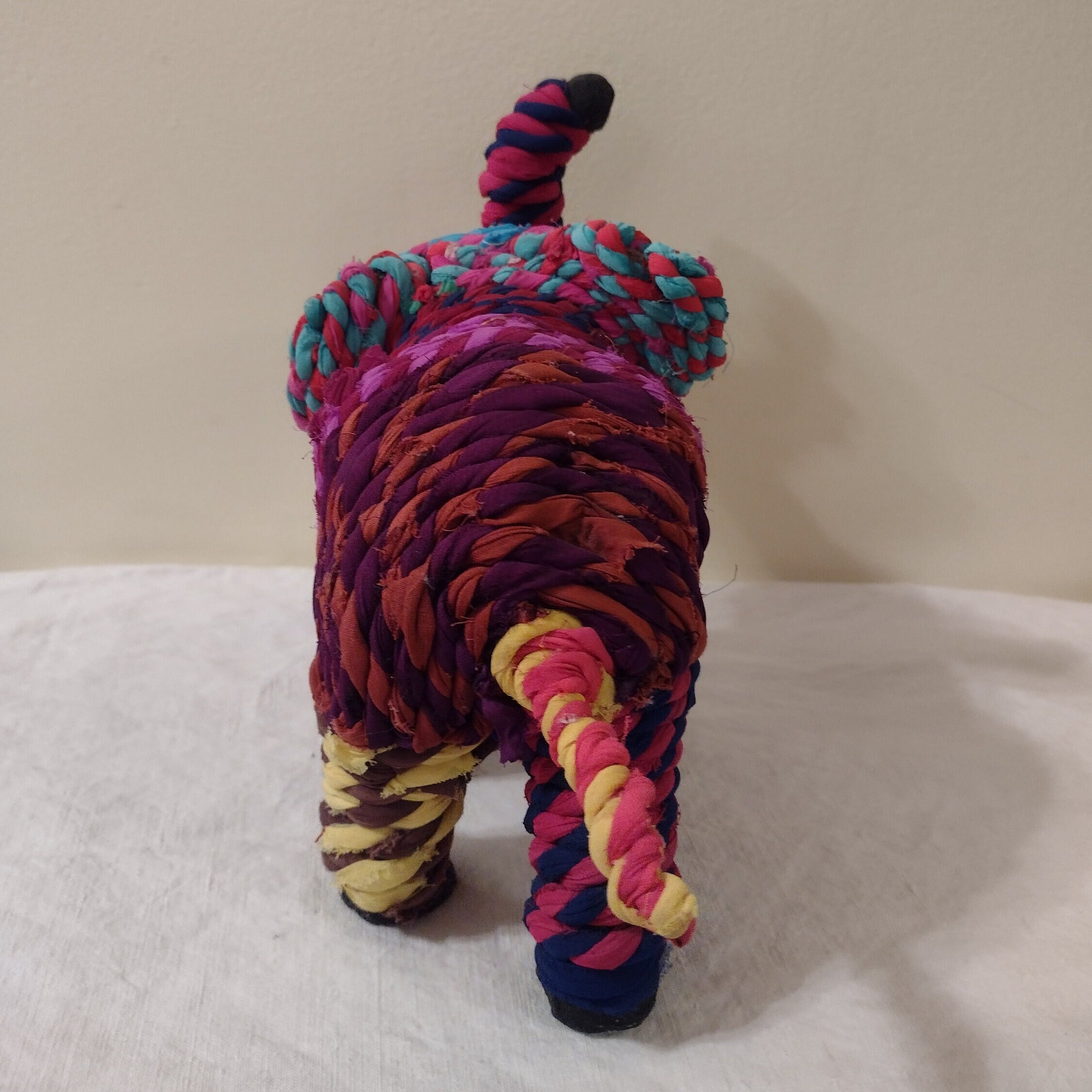 Vintage Elephant With Trunk up Made of Rag Fabric. Hand Made ...