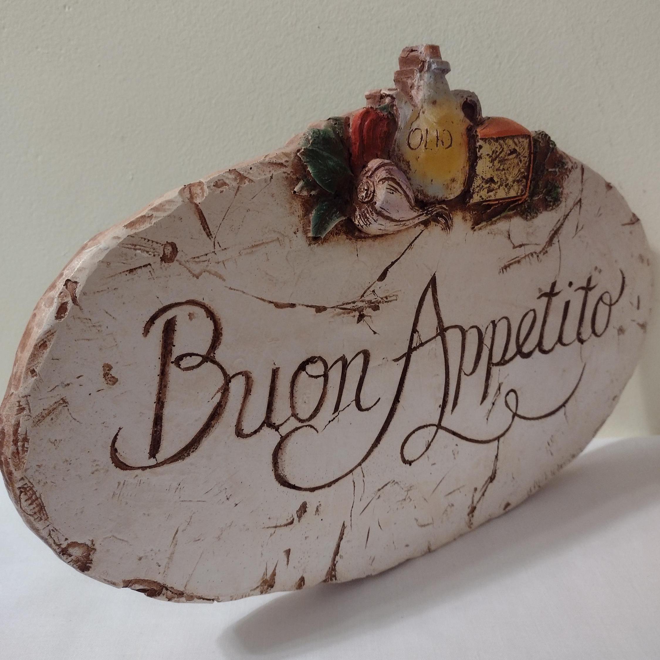 Vintage Italian Wall Plaque. Kitchen Decor Size 7 Wide, 13.5 Long. Made ...