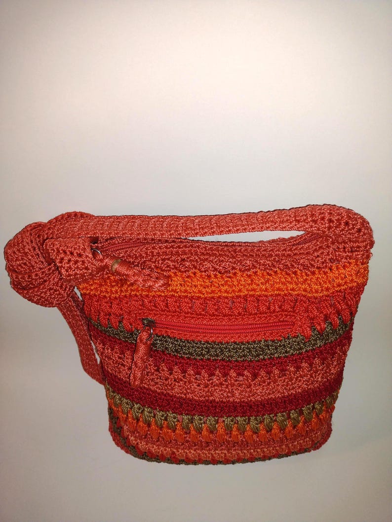 Vintage Crochet the Sak Bag. Size 10x10. - Etsy