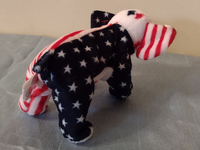 Vintage TY RIGHTY Elephant Beanie Babies Collection 2000. DOB July 4th ...