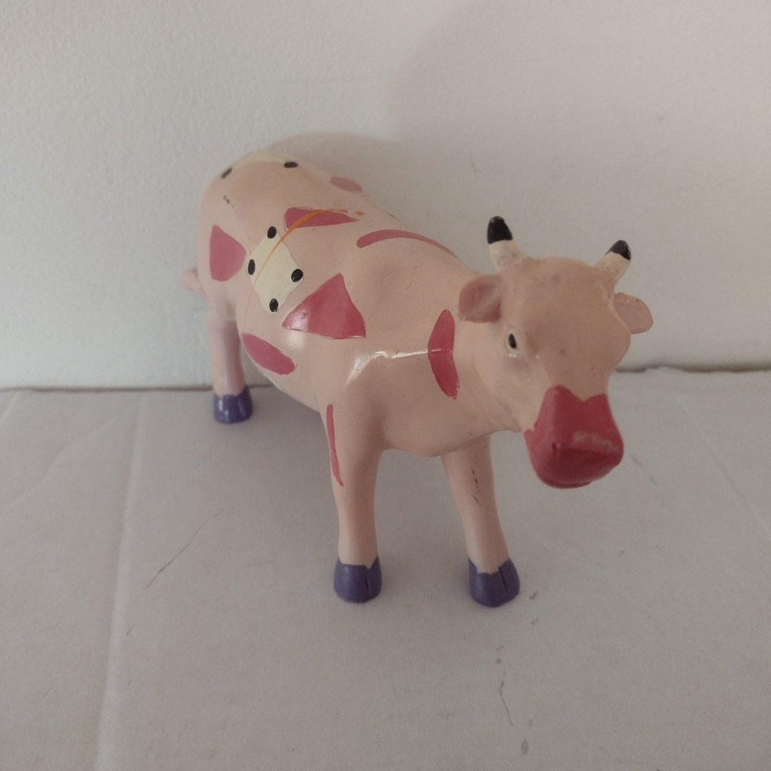 Vintage K'S Collection Cow Figurine. Size 7" Long. Cow is Multicolor ...