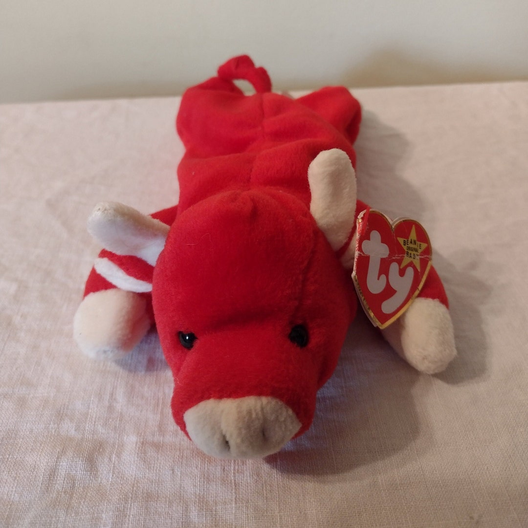 Vintage TY Snort Bull. Red/beige Year 1995 #4002. DOB-5/15/1995 ...