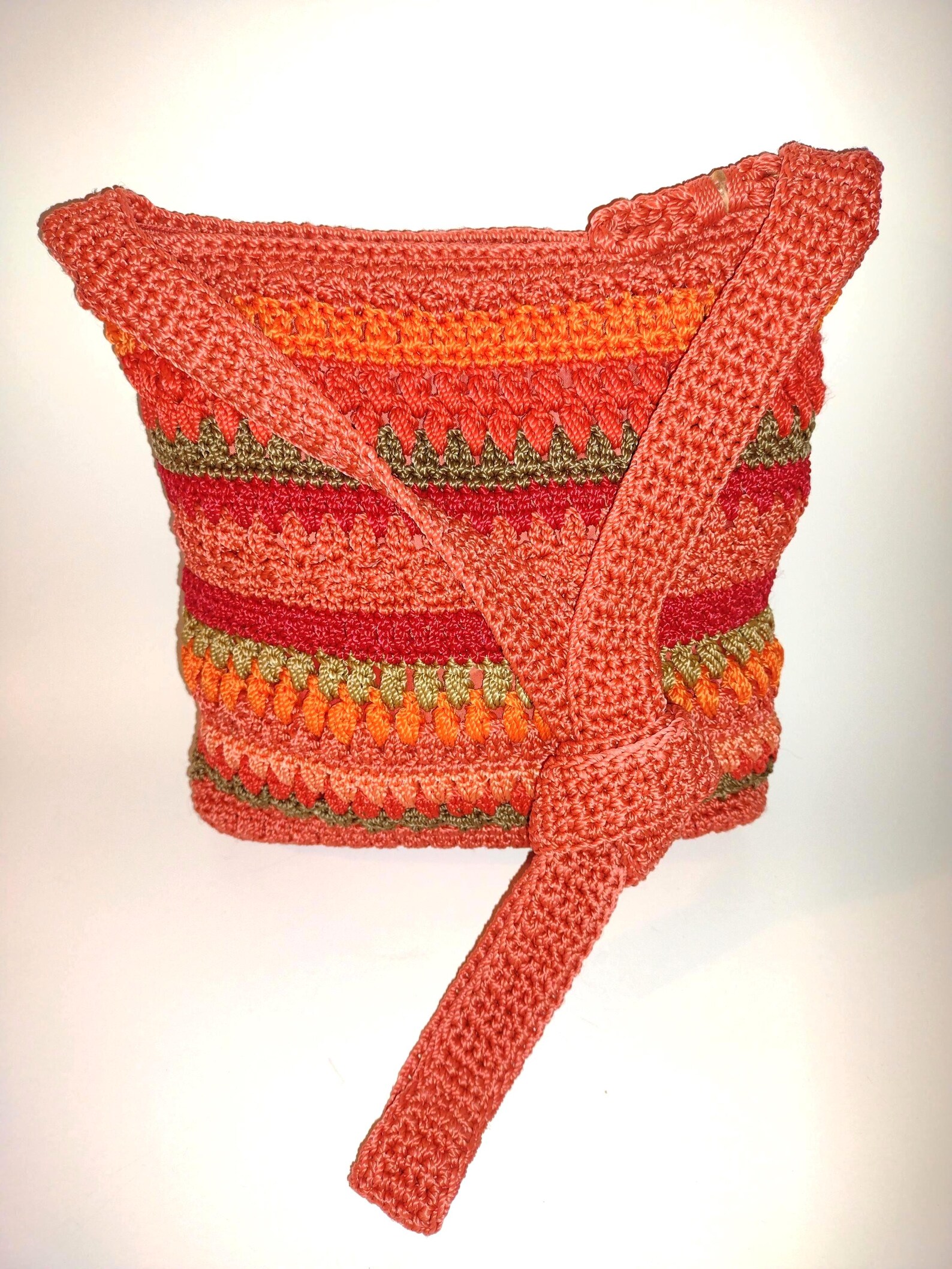 Vintage Crochet the Sak Bag. Size 10x10. - Etsy