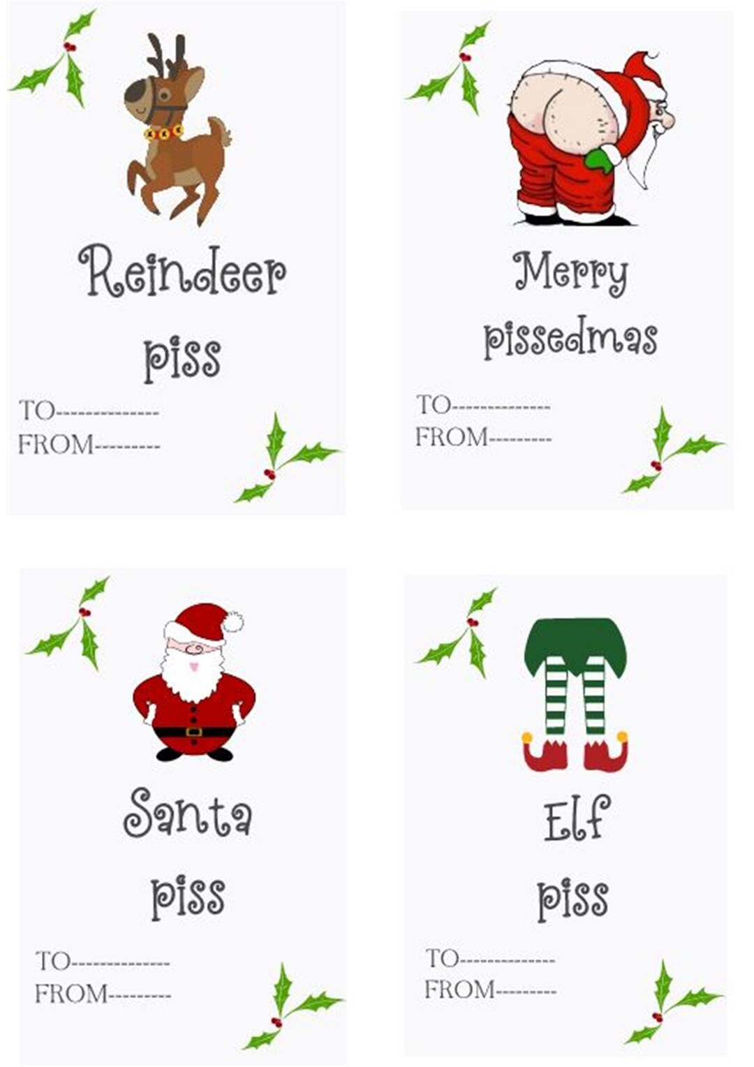 4 X Funny Christmas Wine Bottle Labels Xmas Gift Humour Rude Present - Etsy