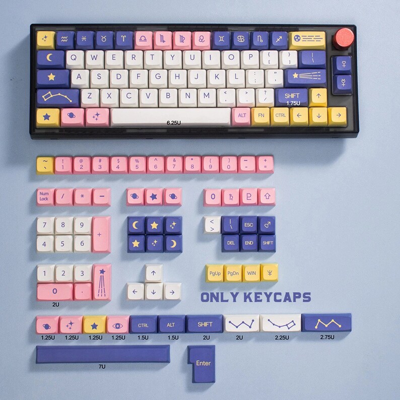 UK ISO Keycaps Pastel 138 PBT Dye-sublimation Xda Profile - Etsy UK