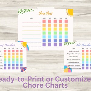 Kids Summer Schedule Chore Chart & Activity Plan Custom Made-to-order ...