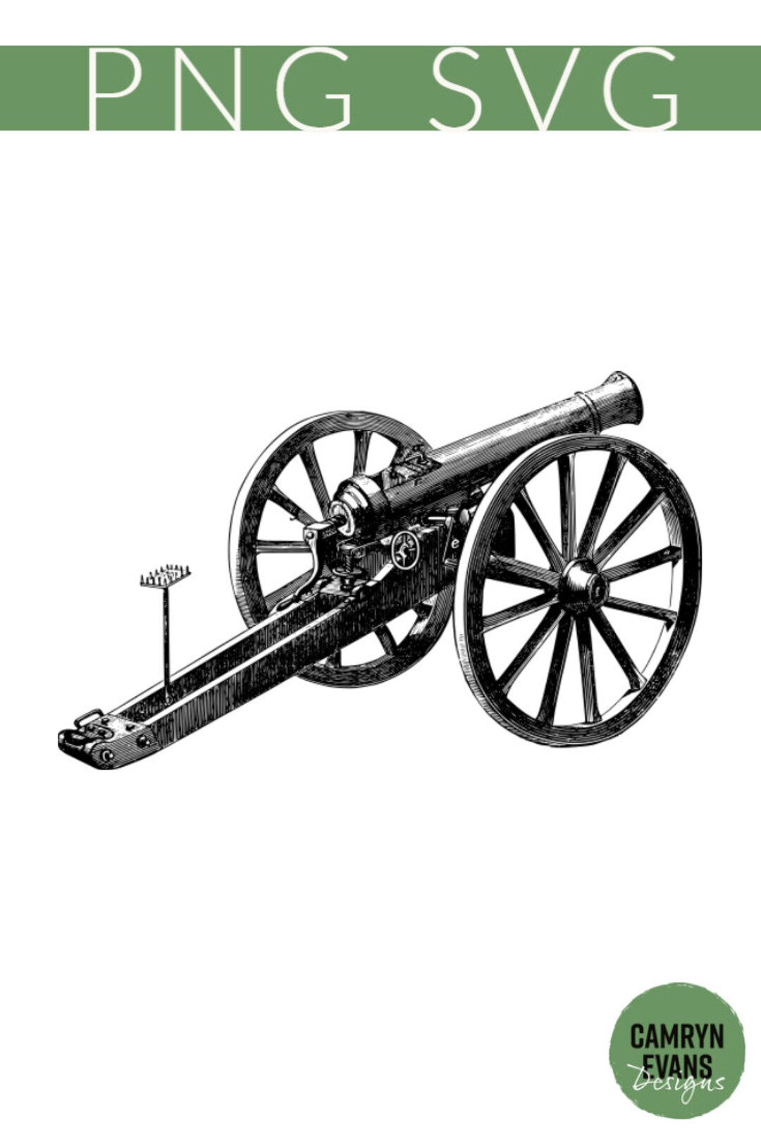 Realistic Cannon SVG and PNG Perfect for Historical Crafts, T-shirts ...
