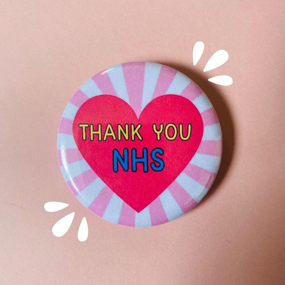 Thank You NHS Button Badge 58mm NHS Gift Nurse Gift Doctor Gift Midwife ...