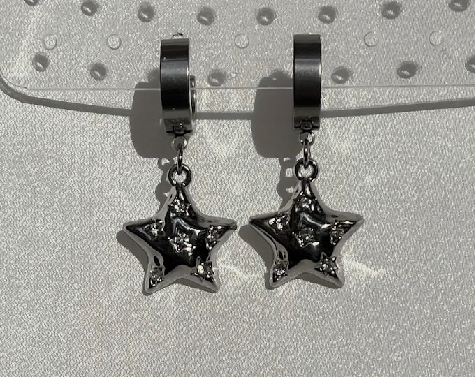 Bubbly Star Earrings Grunge Jewelry Hypoallergenic Y2k Goth Edgy Alt ...