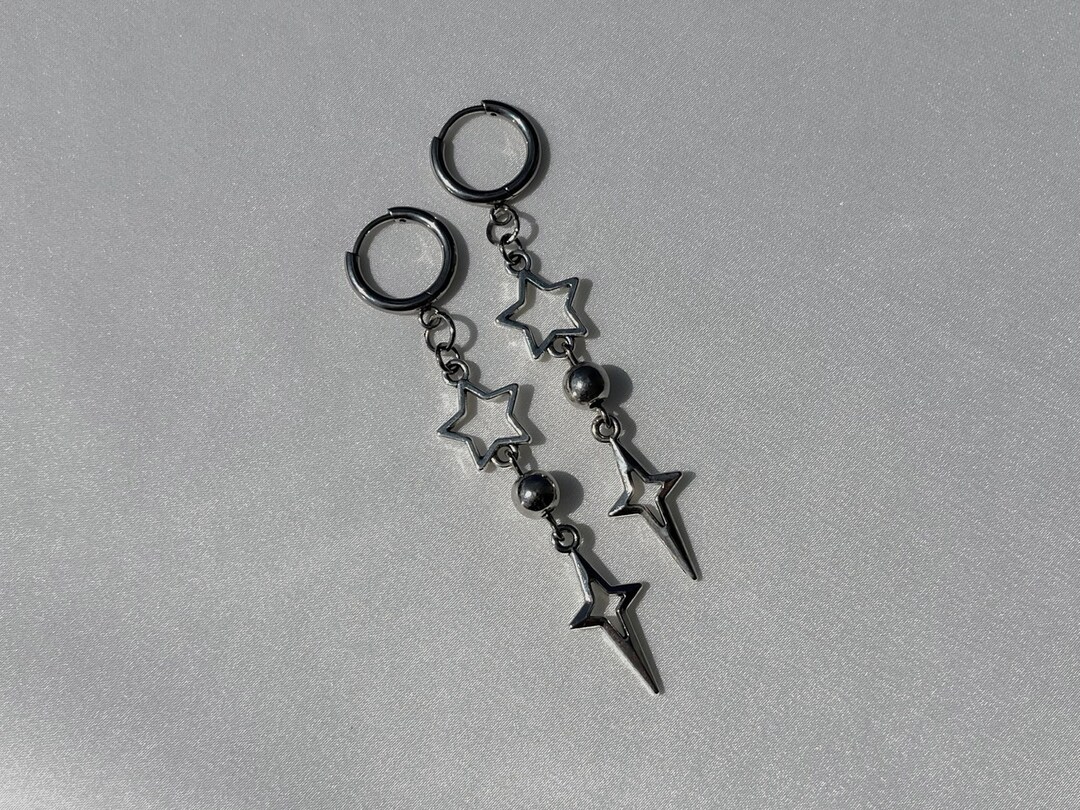 Polaris Star Earrings Grunge Jewelry Hypoallergenic Y2k Goth - Etsy