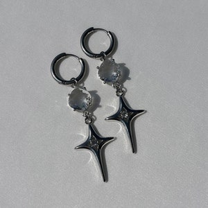 Crystal Star Earrings | Grunge Jewelry Hypoallergenic Y2k Alt Goth Edgy ...