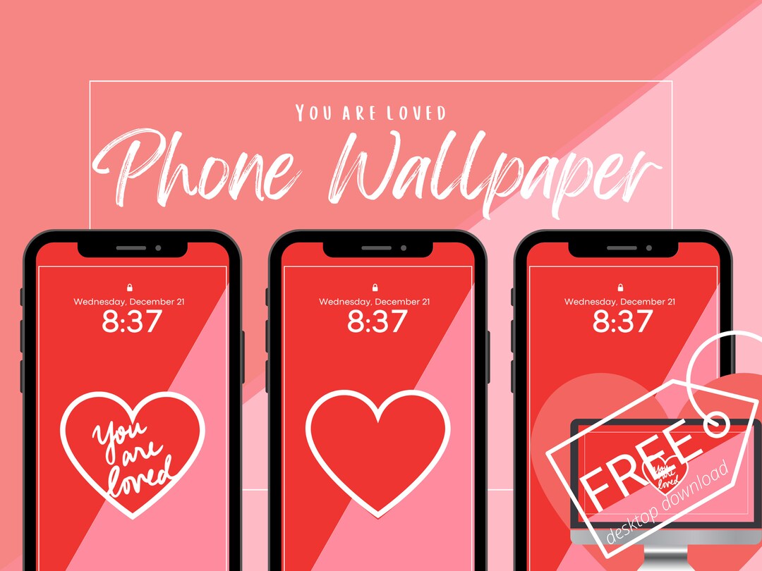 Valentines Day Phone Wallpaper Downloadable Phone Wallpaper Instant ...
