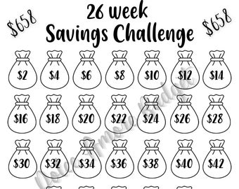 26 Week Challenge Envelopes - Etsy